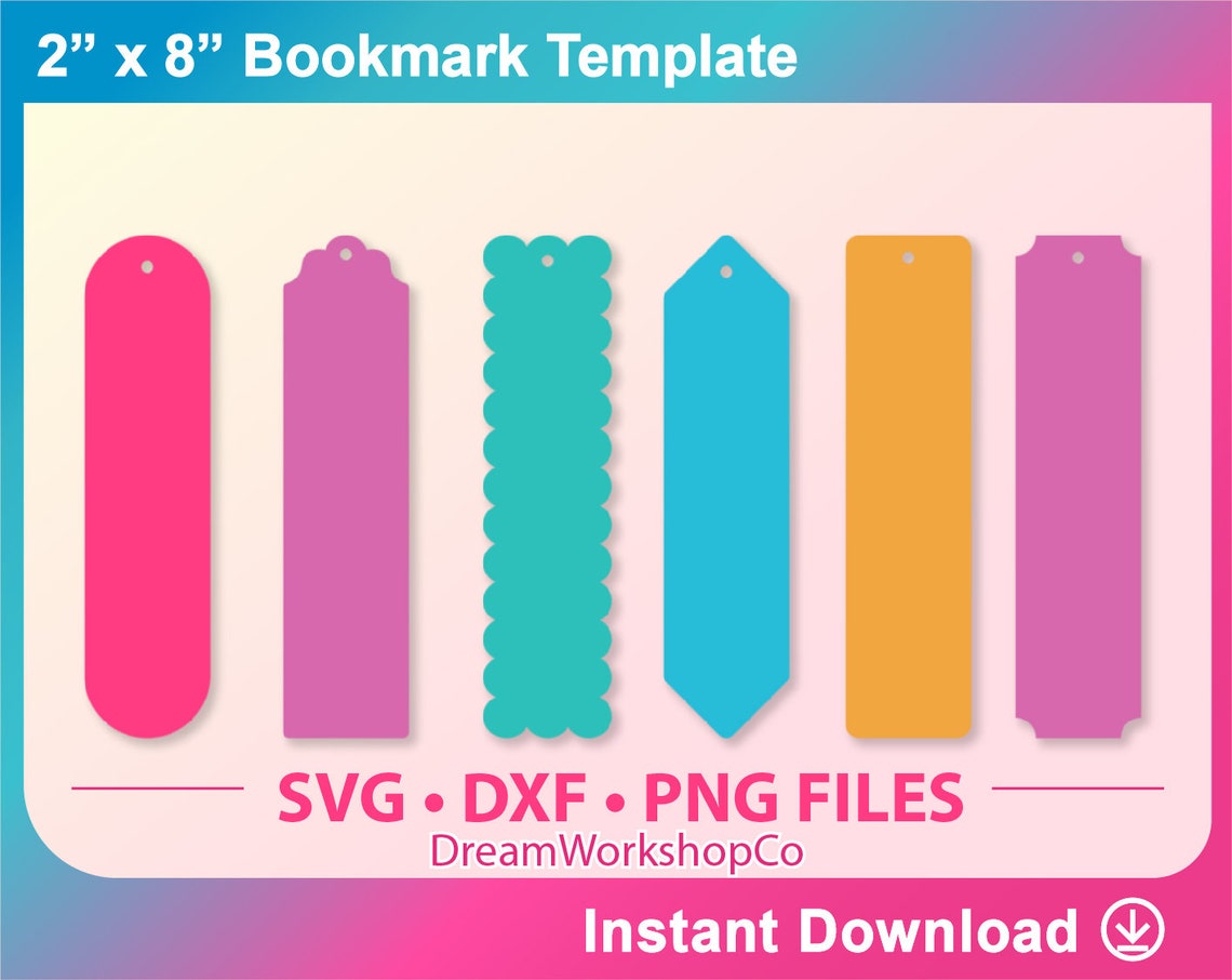 Bookmark Template Bookmark Template SVG DXF Png Printable - Etsy