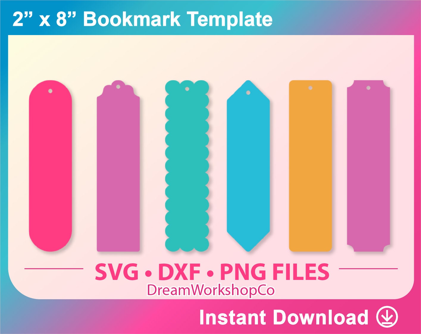 Bookmark Template Bookmark Template SVG DXF Png Printable - Etsy