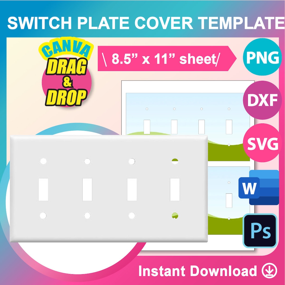 Outlet Cover Template, Switch Plate Cover Template, Light Switch Cover ...