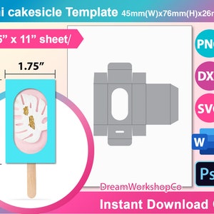 Mini Cakesicle Template PSD SVG DXF Ms Word Docx Png - Etsy