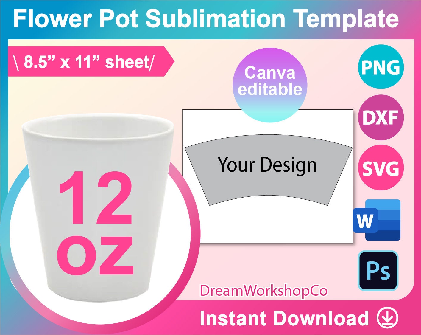Flower Pot Cover Template