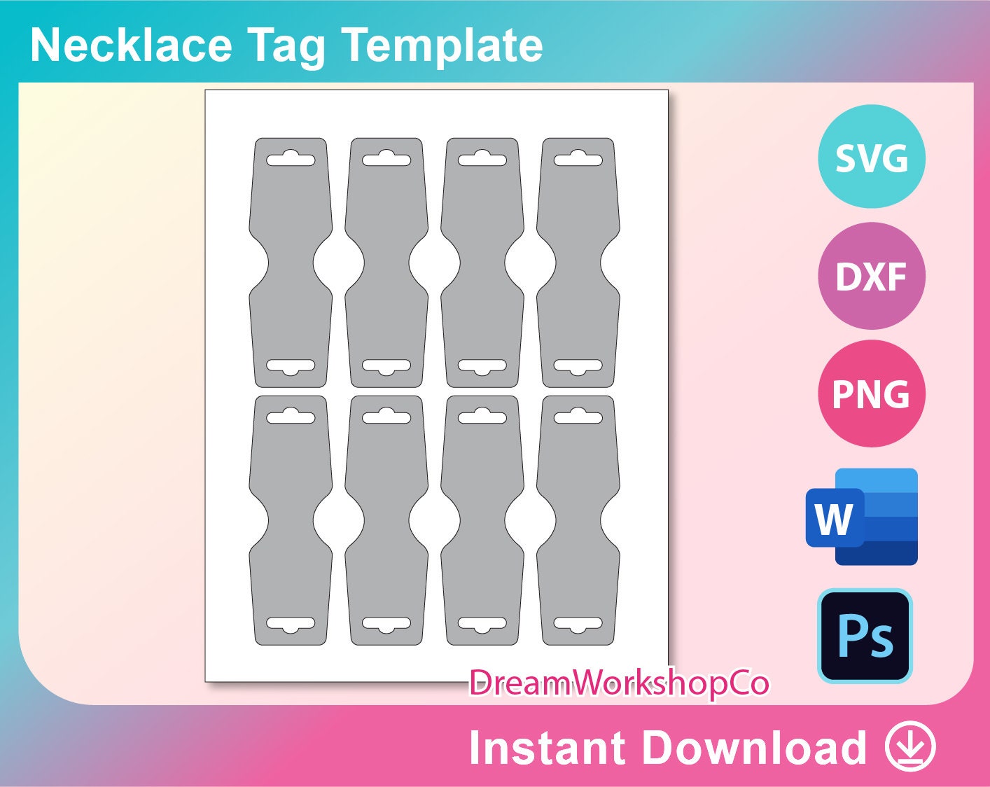 Bracelet Card Display Template Necklace Display Template - Etsy