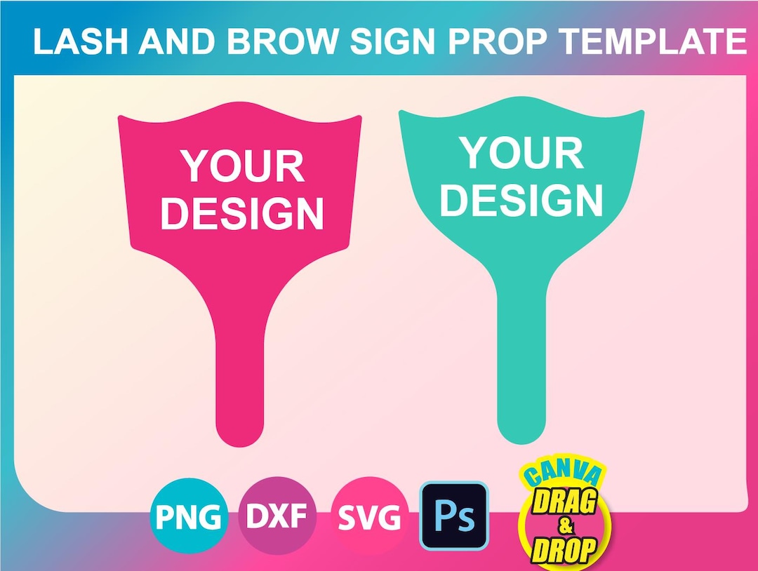 Lash & Brow Sign Prop Template: SVG, Canva, PSD (digital Download) - Etsy