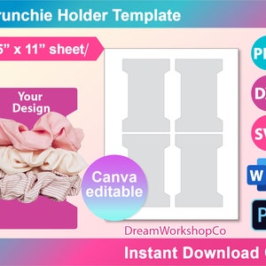 Scrunchie Display Card Template SVG, DXF, Ms Word Docx, Png, Psd ...