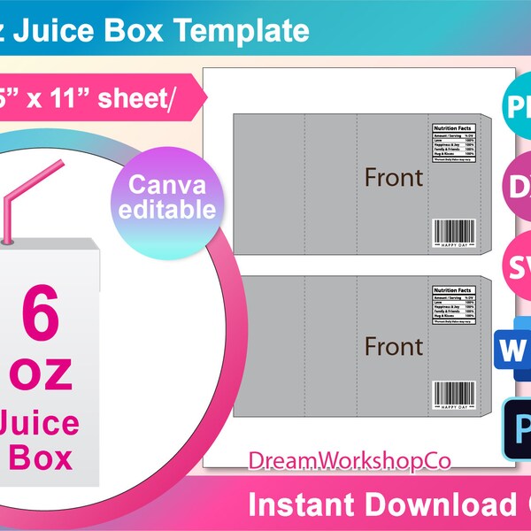 Juice Box Wrapper - Etsy