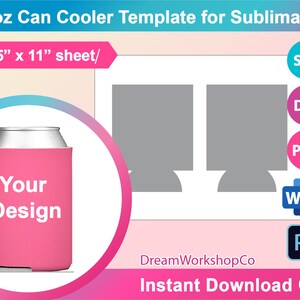 12oz Can Cooler Template Beer Cooler Template Sublimation - Etsy