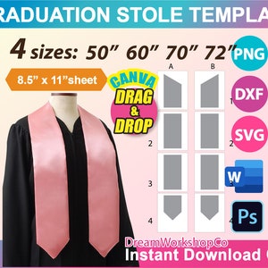 SALES 4 Sizes Stole Template, Graduation Stole Template, Stole Template ...