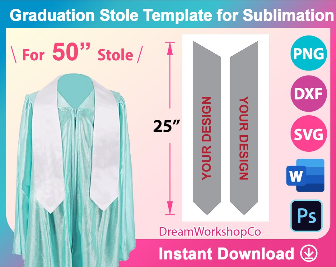 Kids Stole Template Graduation Stole Template PSD (Download Now) - Etsy