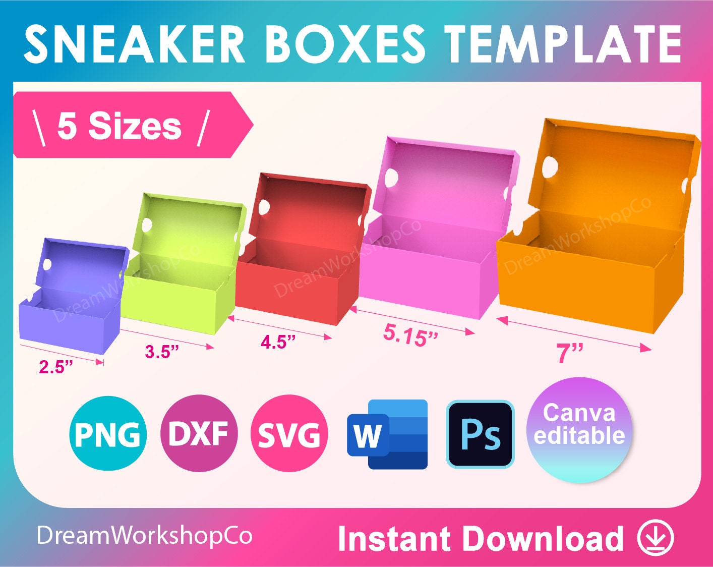 Rectangle Shoe Box Template