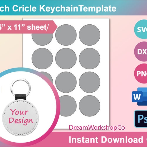 2inch Circle Keychain Template Sublimation Template Bifold - Etsy