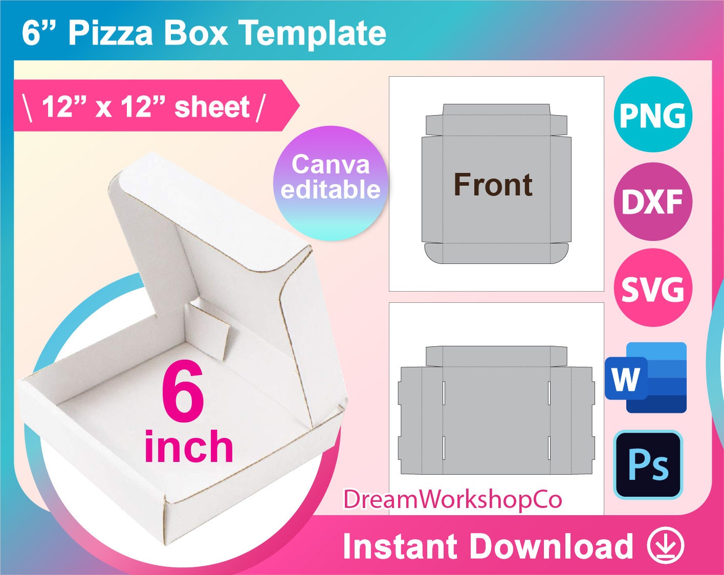 Pizza Box Template Illustrator