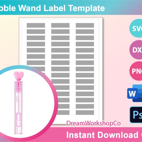 Bubble Wands Label Template Bubble Bottle Label Template - Etsy