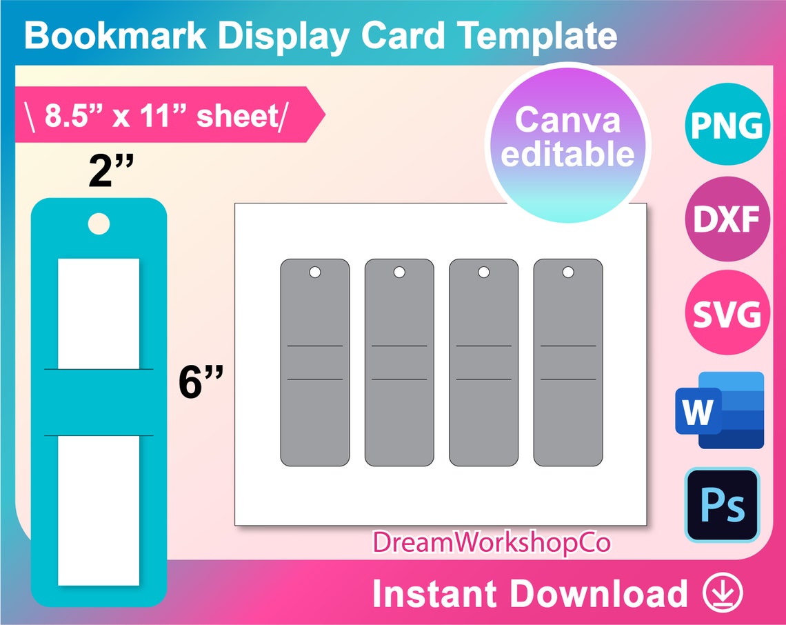 Bookmark Display SVG Bookmark Display Template Bookmark - Etsy
