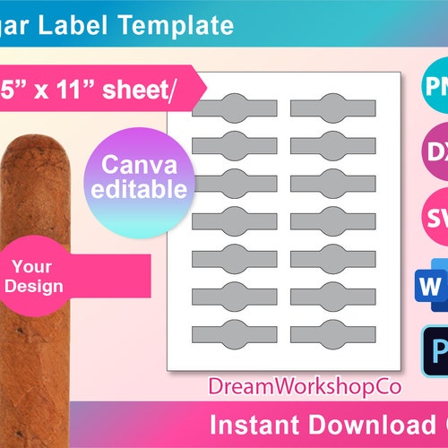Cigar Wrapper Template Cigar Label Template SVG Canva DXF - Etsy