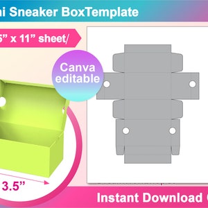 Mini Shoes Box Template Mini Sneaker Box Template Gift Box - Etsy