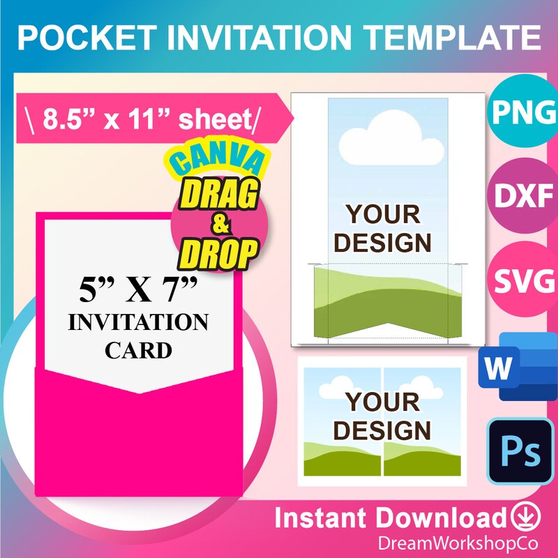 Pocket Folder Invite - Etsy