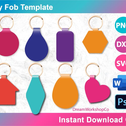 Key Fob Chain Template 8.5x11 Sheet SVG PNG PSD and Docx - Etsy