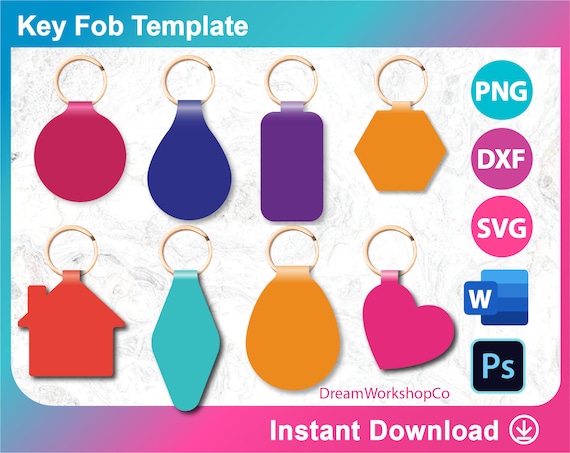 Key Fob Template Leather Key Fob Template Folded Key Fob - Etsy