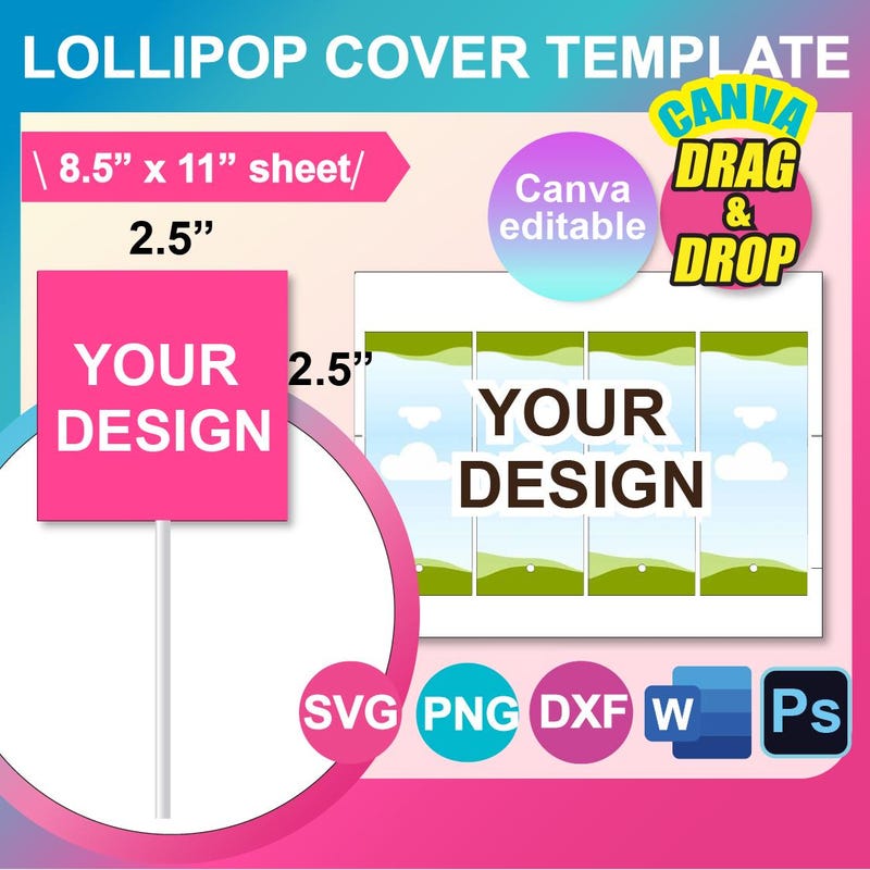 Lollipop Holder Template - Etsy