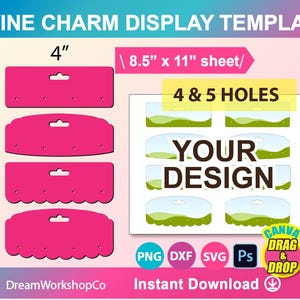Wine Glass Charm Display Card Template, Wine Glass Charm Display Card ...