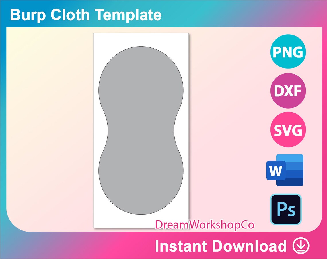 Baby Burp Cloth Template Sublimation Template SVG DXF Ms - Etsy