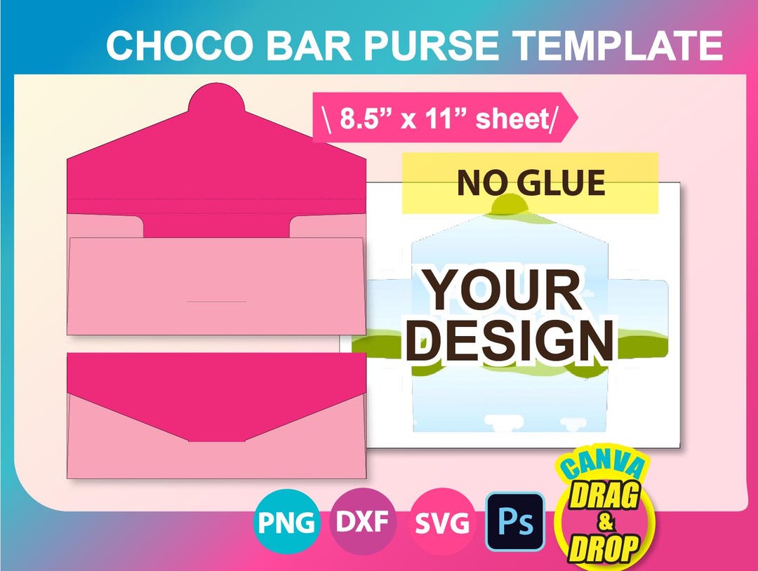 Chocolate Bar Envelope Template, 1.55oz Chocolate Bar Template SVG, DXF ...
