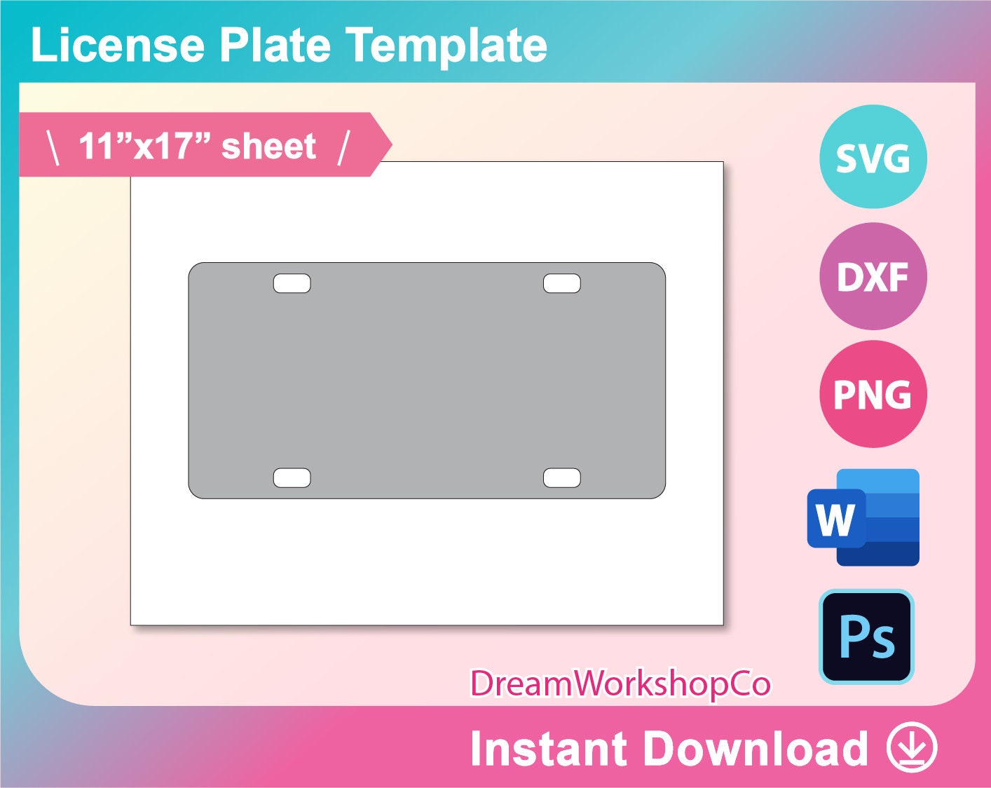 Sublimation Car Tag Template