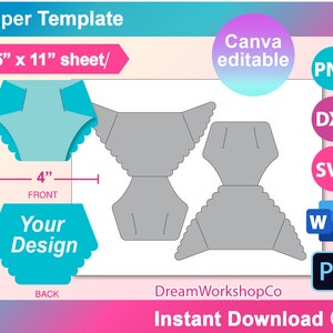 Diaper Card Template SVG DXF Canva Ms Word Docx Png Psd - Etsy