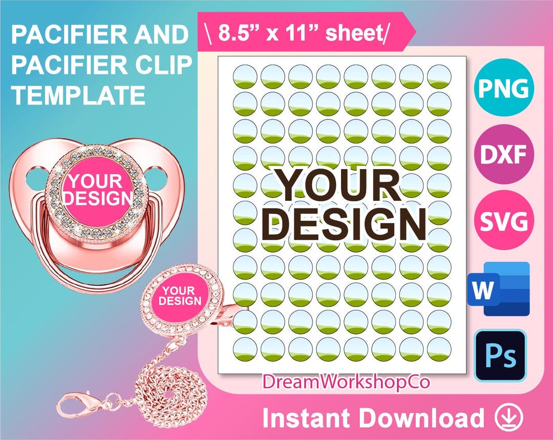 Pacifier Lip Balm Sublimation Template, Baby Pacifier Lip Balm Template ...