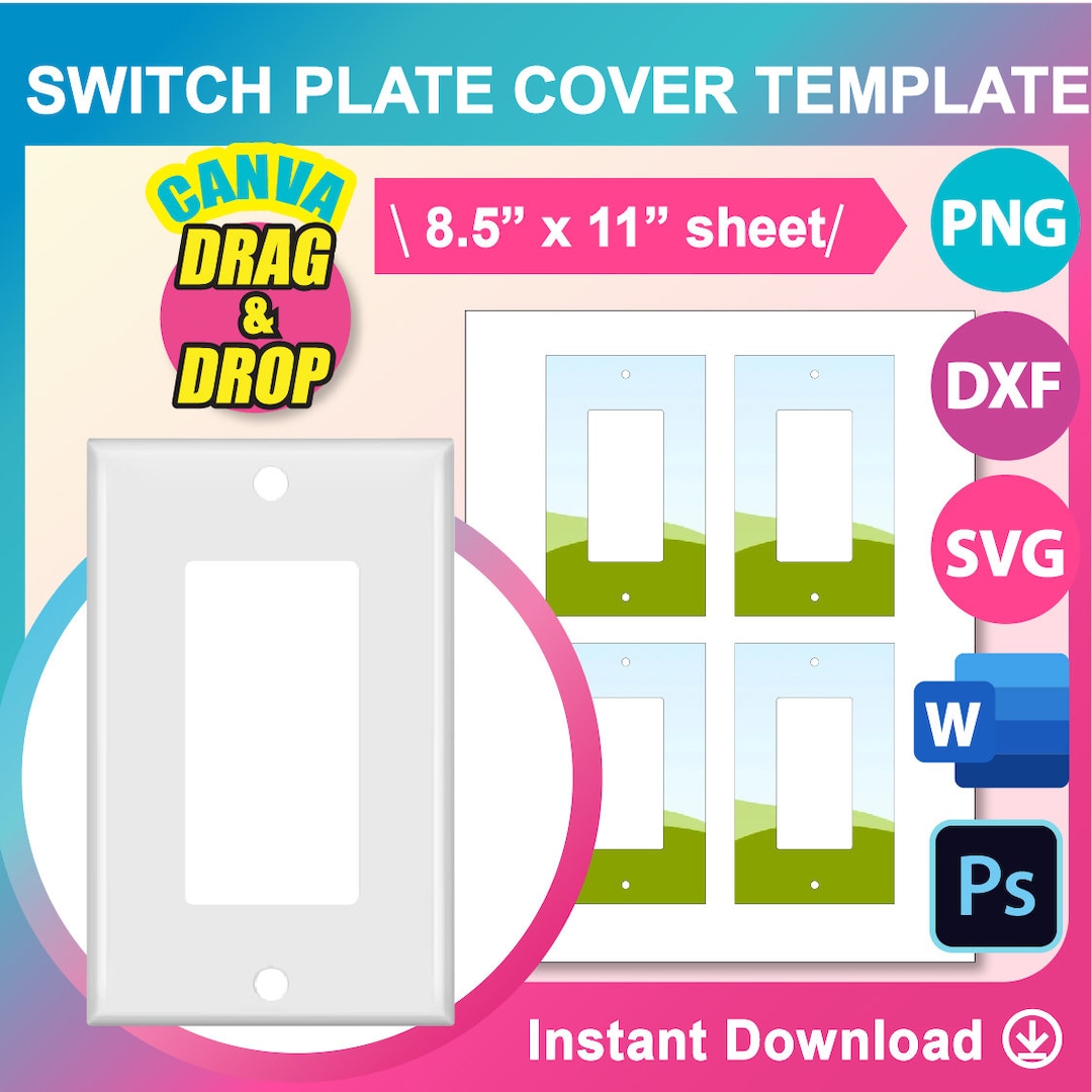 Light Switch Cover Template, Switch Plate Cover Template, Double Switch ...