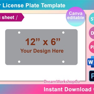 Car License Plate Template, Sublimation, License Plate Template SVG ...