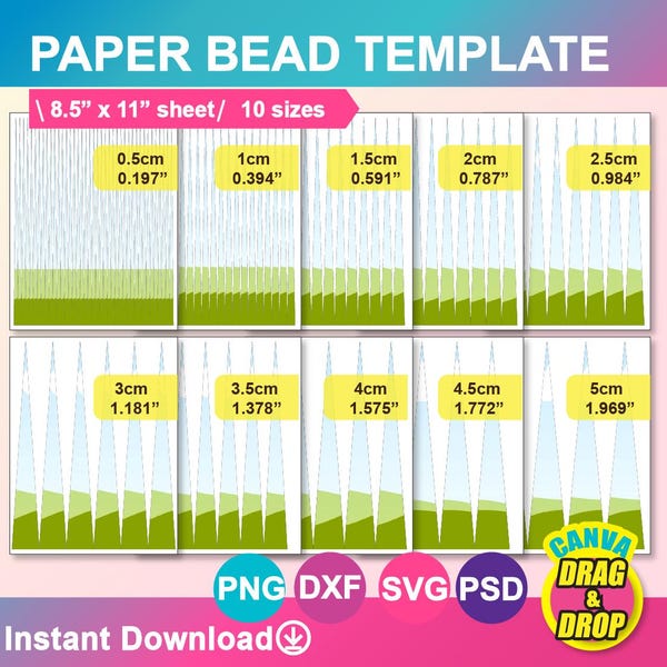 Paper Bead Template - Etsy