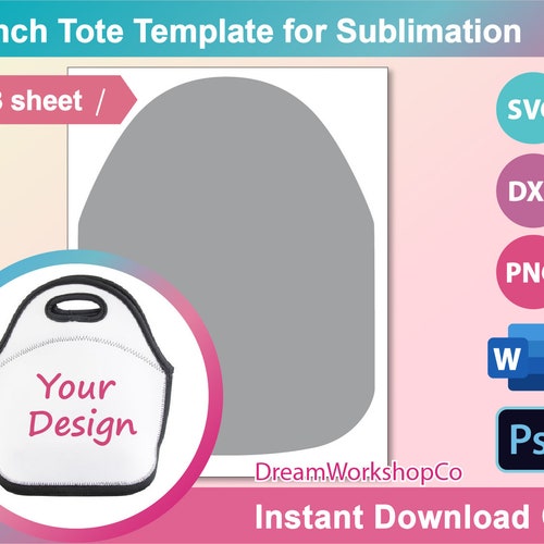 Lunch Bag Template Sublimation Template Canva SVG DXF Ms - Etsy