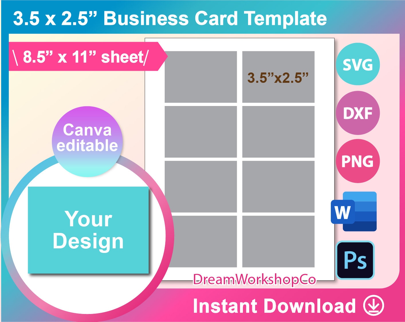 Plain Business Card Template Microsoft Word