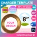 8inch Plate Charger Template 4 Sizes, Plate Charger Insert Template SVG ...
