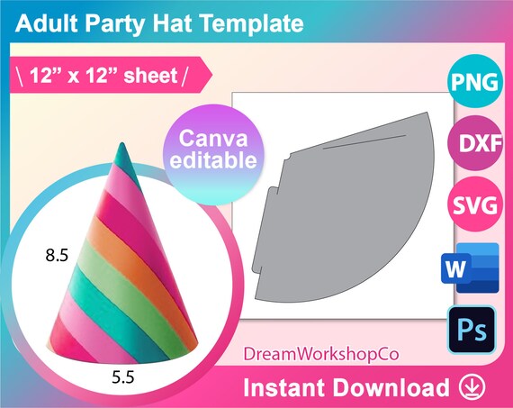 Birthday Hat Template Microsoft Word Free Birthday Hats Printable (7
