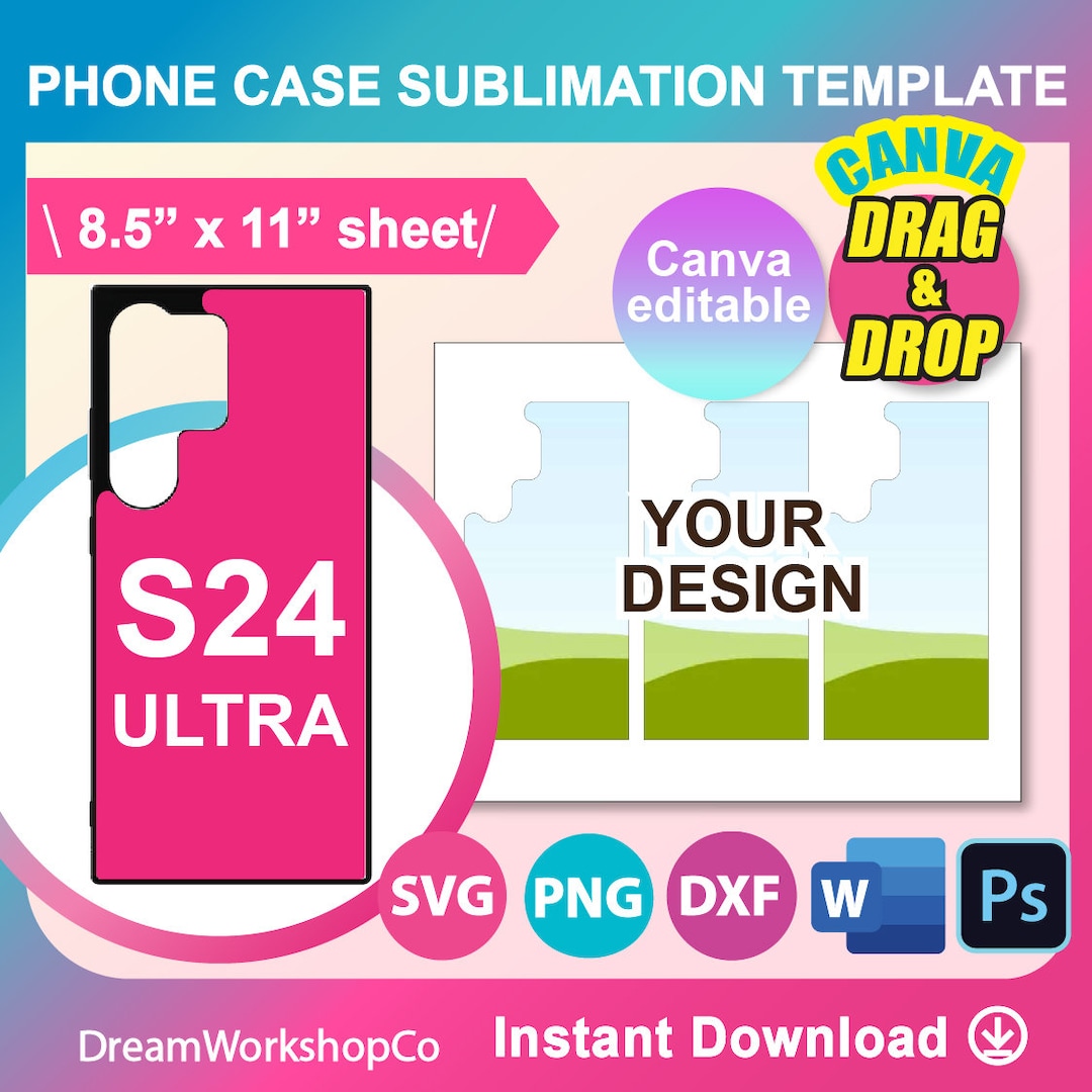 S24 Ultra Phone Case Sublimation Template: Canva, SVG, PNG, DXF (digital Download) - Etsy