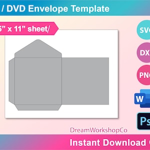 CD Sleeve Template Ms Word PSD Png SVG Dxf 8.5x11 - Etsy