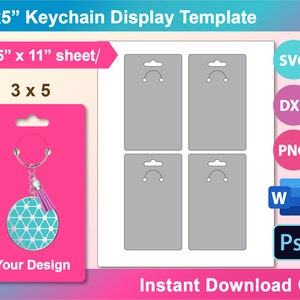 Keychain Display Card Template Keychain Display Card - Etsy
