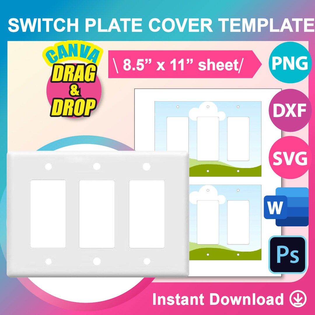 Outlet Cover Template, Switch Plate Cover Template, Light Switch Cover ...