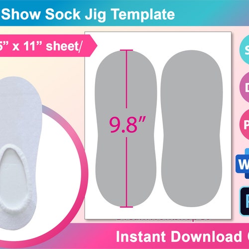 Sock Jig Template No Show Sock Jig Template Sublimation - Etsy