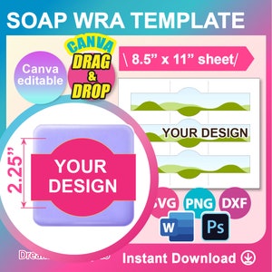 Soap Wrapper Template, Soap Label SVG, DXF, Canva, Ms Word DOCX, Png ...