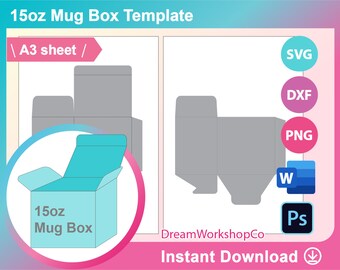 Mug Box Template | Etsy