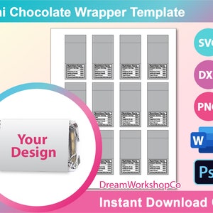 Mini Chocolate Wrapper Template Mini Candy Wrapper Template - Etsy