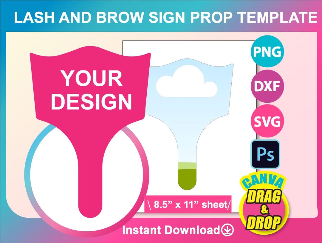 Lash and Brow Sign Prop Template SVG, Lash and Brow Photo Prop, Svg ...