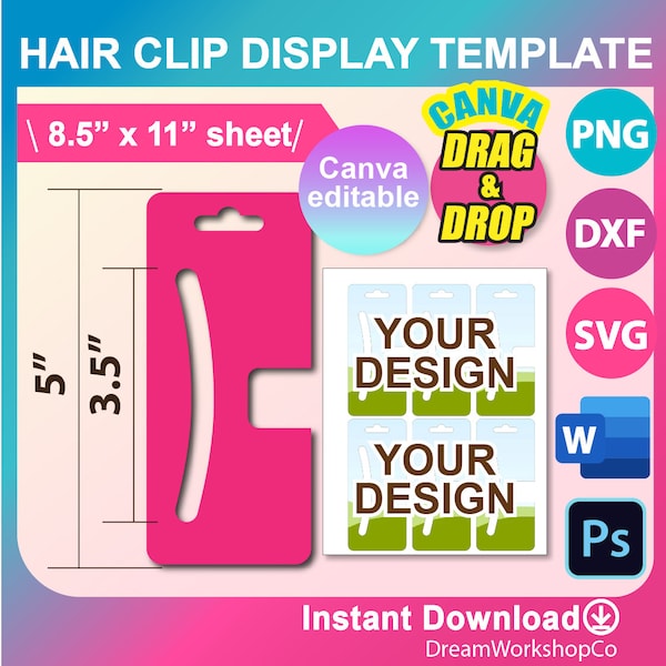 Clip Card Template - Etsy UK