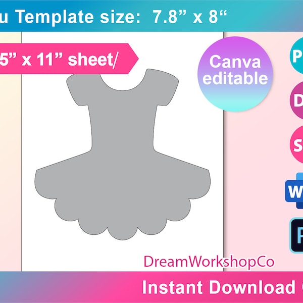 Tutu Template - Etsy