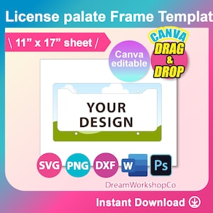 Car License Plate Frame Template, Sublimation, License Plate Template ...