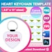 Heart Keychain Template, Sublimation Template, SVG, DXF, Canva, Ms Word ...