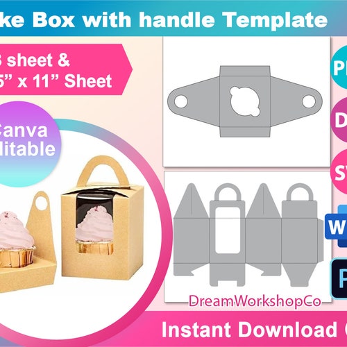 Window Gable Box Template Box With Handle Template SVG DXF - Etsy